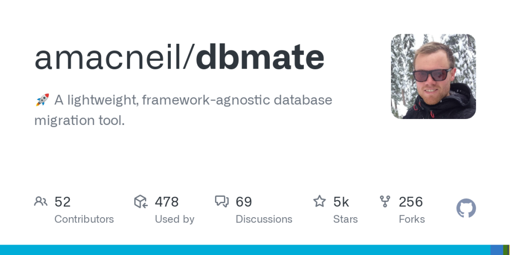 GitHub - amacneil/dbmate: :rocket: A lightweight, framework-agnostic database migration tool.?